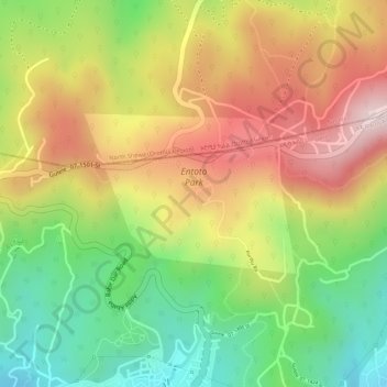 Entoto Park topographic map, elevation, terrain