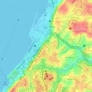 Forte da Capoeira topographic map, elevation, terrain