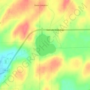 Ice Lake topographic map, elevation, terrain