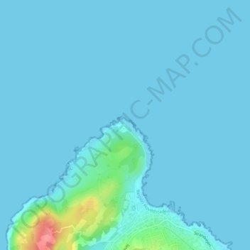 Hammer Odde Fyr topographic map, elevation, terrain