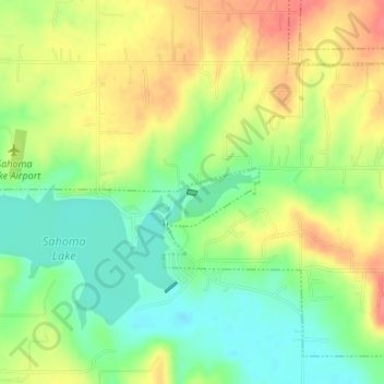 Pretty Water Dam topographic map, elevation, terrain