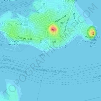 Devonport Beach topographic map, elevation, terrain