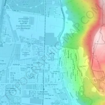 Parque El Palmar topographic map, elevation, terrain
