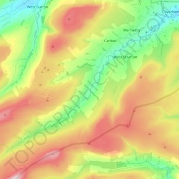 Coverdale topographic map, elevation, terrain