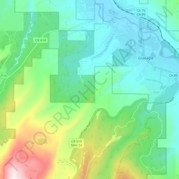 Graeagle topographic map, elevation, terrain
