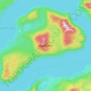 Goat Island topographic map, elevation, terrain