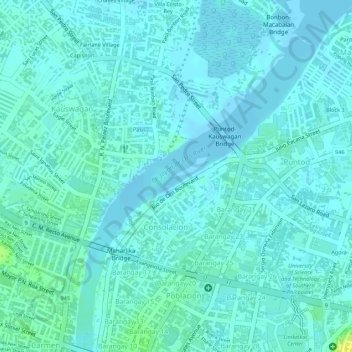 Cagayan de Oro River topographic map, elevation, terrain