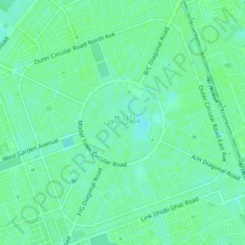 Model Town Park topographic map, elevation, terrain