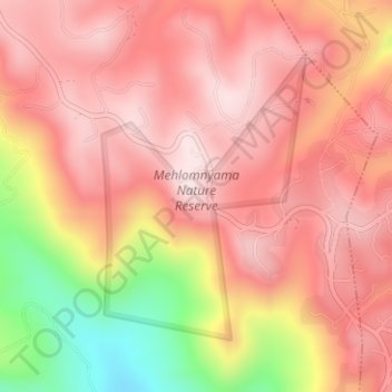 Mehlomnyama Nature Reserve topographic map, elevation, terrain