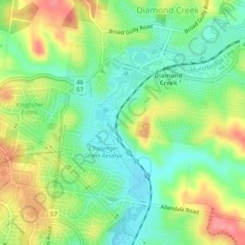Diamond Creek topographic map, elevation, terrain