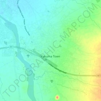 Kakuma Town topographic map, elevation, terrain