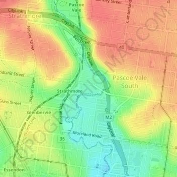 Cross Keys Oval topographic map, elevation, terrain