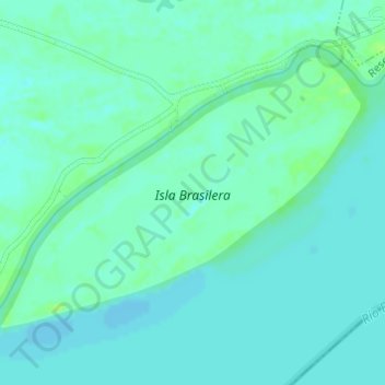 Isla Brasilera topographic map, elevation, terrain