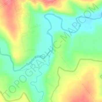 Thukela River topographic map, elevation, terrain