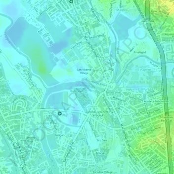 Tullahan River topographic map, elevation, terrain