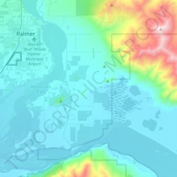 Butte topographic map, elevation, terrain