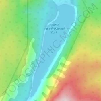 Conkle Lake topographic map, elevation, terrain