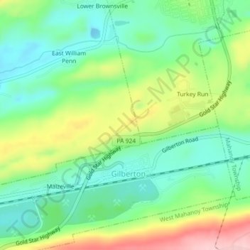 Bear Ridge topographic map, elevation, terrain