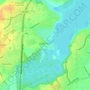 Loyd Park topographic map, elevation, terrain