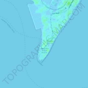 Landguard Fort topographic map, elevation, terrain