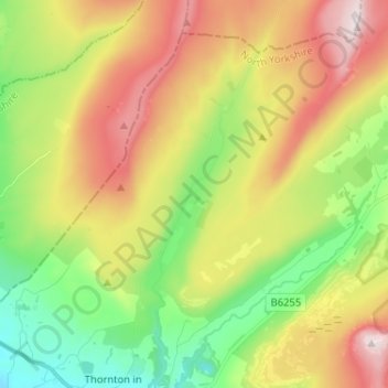 Kingsdale topographic map, elevation, terrain