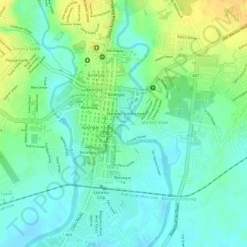 Dumacaa River topographic map, elevation, terrain
