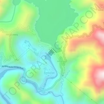 Ambuklao Dam topographic map, elevation, terrain
