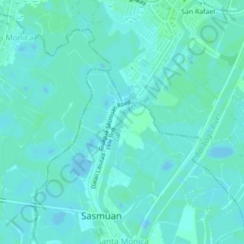 Guagua River topographic map, elevation, terrain
