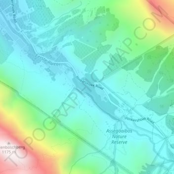 Eerste River topographic map, elevation, terrain