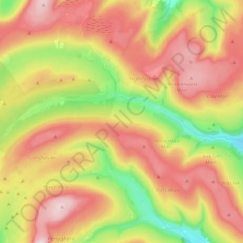 Langstrothdale topographic map, elevation, terrain