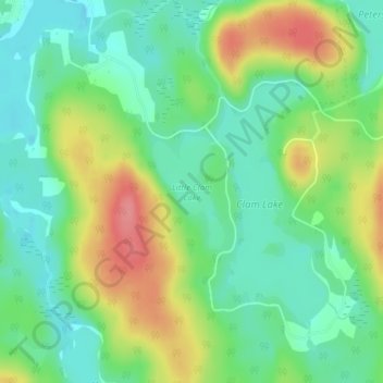 Little Clam Lake topographic map, elevation, terrain