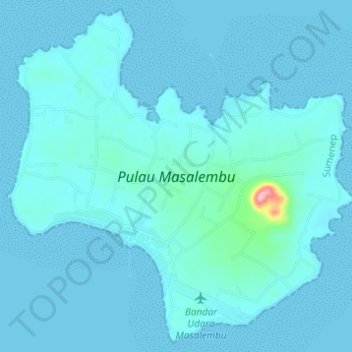 Pulau Masalembu topographic map, elevation, terrain