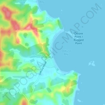 Oakura Bay topographic map, elevation, terrain