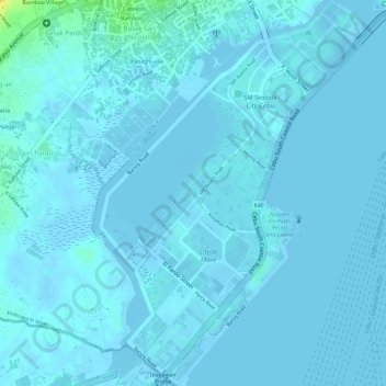 Cebu South Road Properties topographic map, elevation, terrain