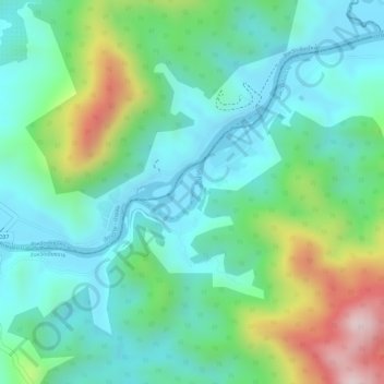 Kok River topographic map, elevation, terrain
