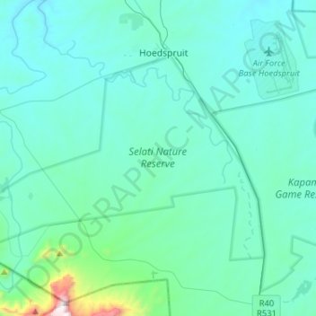 Selati Nature Reserve topographic map, elevation, terrain