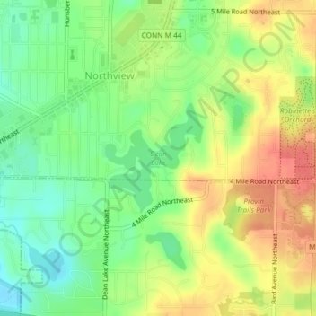 Dean Lake topographic map, elevation, terrain