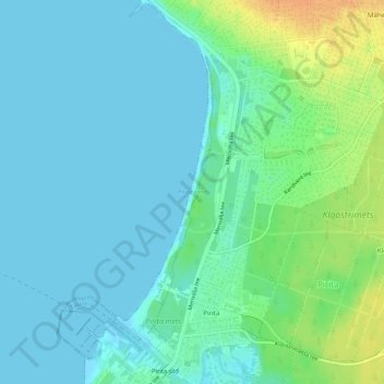 Pirita Beach topographic map, elevation, terrain