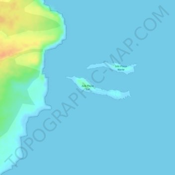 Isla Plaza Sur topographic map, elevation, terrain