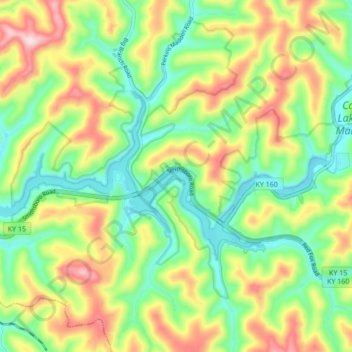 Carr Creek Lake topographic map, elevation, terrain