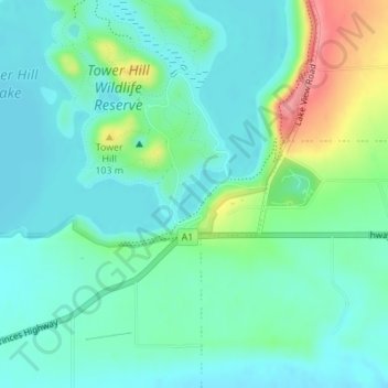 Tower Hill Lake topographic map, elevation, terrain