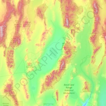 Railroad Valley topographic map, elevation, terrain