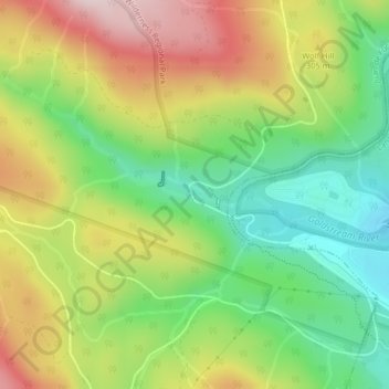 Goldstream River topographic map, elevation, terrain