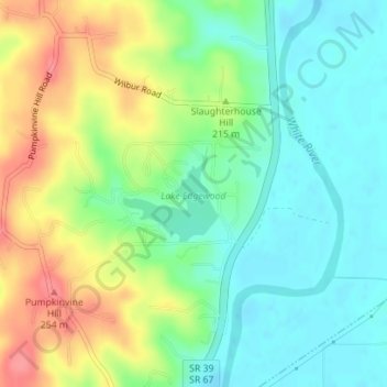 Lake Edgewood topographic map, elevation, terrain