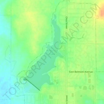 Augusta Lake topographic map, elevation, terrain