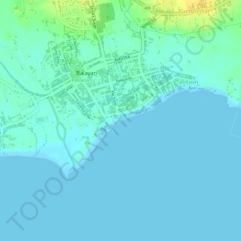 Balayan Baywalk Park topographic map, elevation, terrain