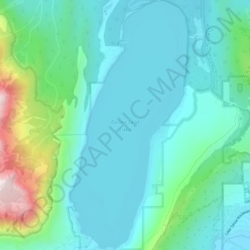 Fallen Leaf Lake topographic map, elevation, terrain