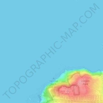 Mile Rocks Lighthouse topographic map, elevation, terrain
