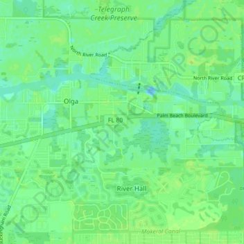 Olga topographic map, elevation, terrain