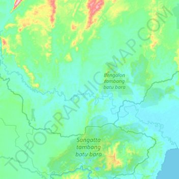 Bengalon River topographic map, elevation, terrain